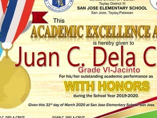 Certificate for Academic Excellence Award.pptx · version 1.pptx