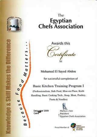 Certificate for basic kitchen training | PDF