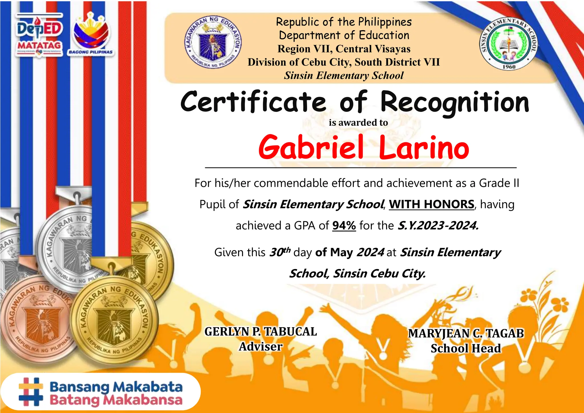 Learners Certificate for Recognition.pptx