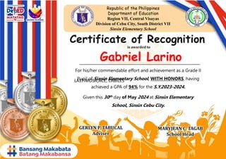 Learners Certificate for Recognition.pptx