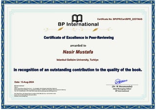 Certificate for Reviewing the Manuscript DR NASIR MUSTAFA.pdf