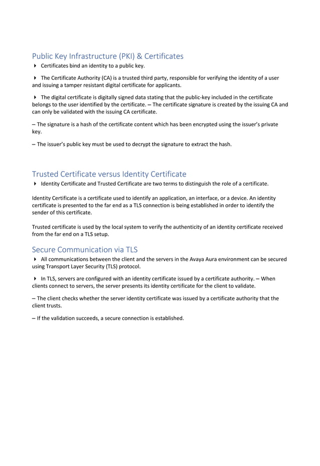 Certificate fundamental from avaya smgr perspective | PDF | Operating ...