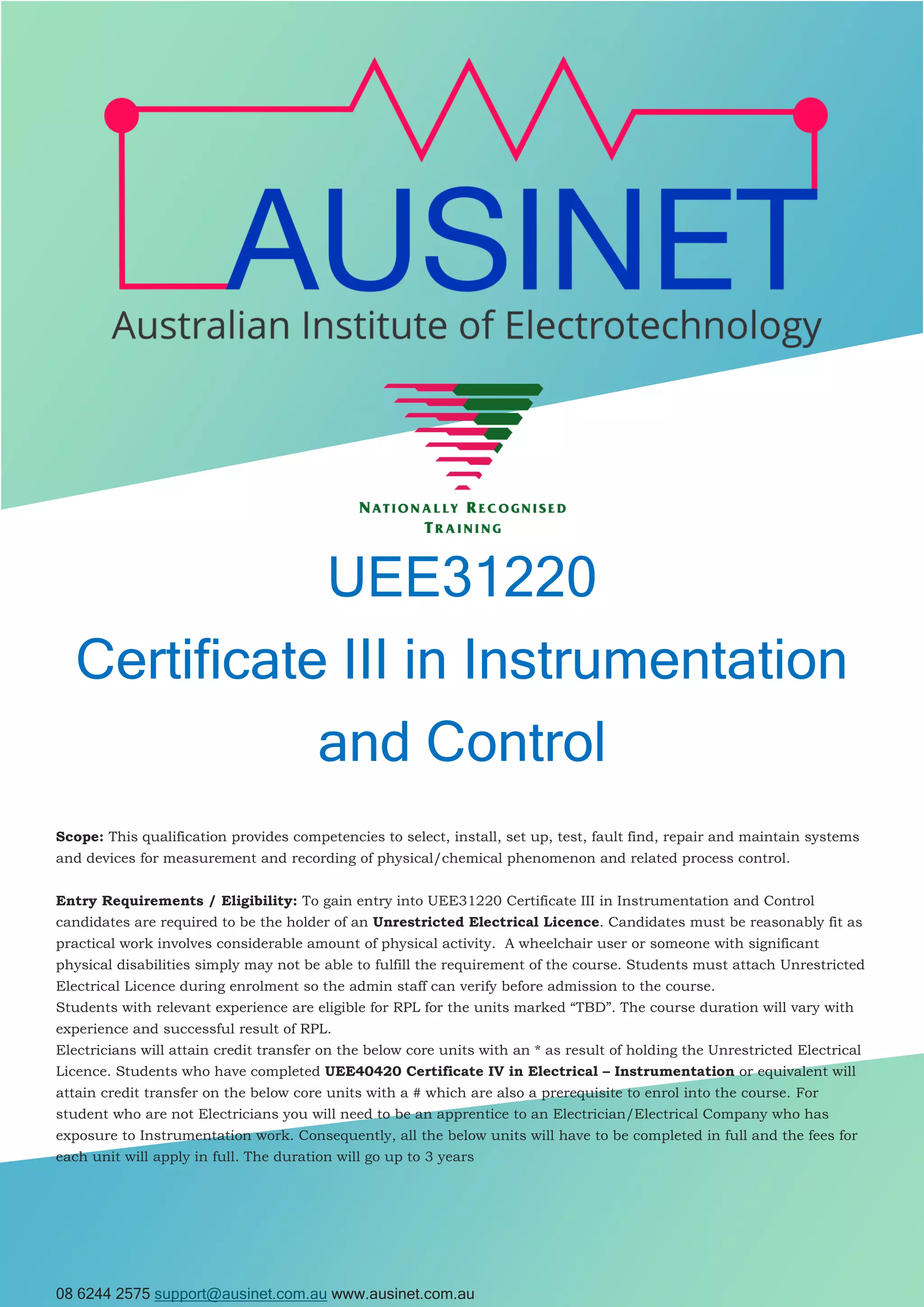 Certificate iii in instrumentation and control | PDF