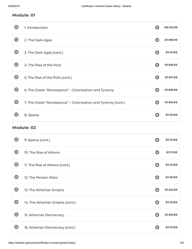 Certificate in Ancient Greek History - Edukite | PDF