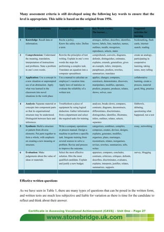 Certificate in assessing vocational acheivement textbook print | PDF
