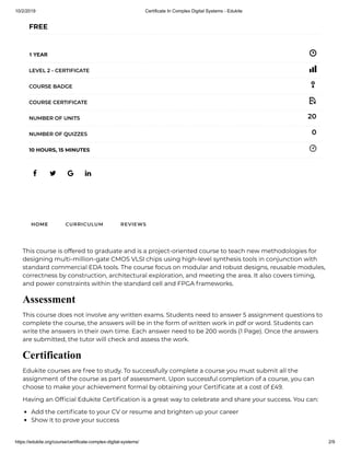 Certificate In Complex Digital Systems - Edukite | PDF