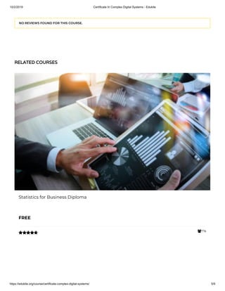 Certificate In Complex Digital Systems - Edukite | PDF