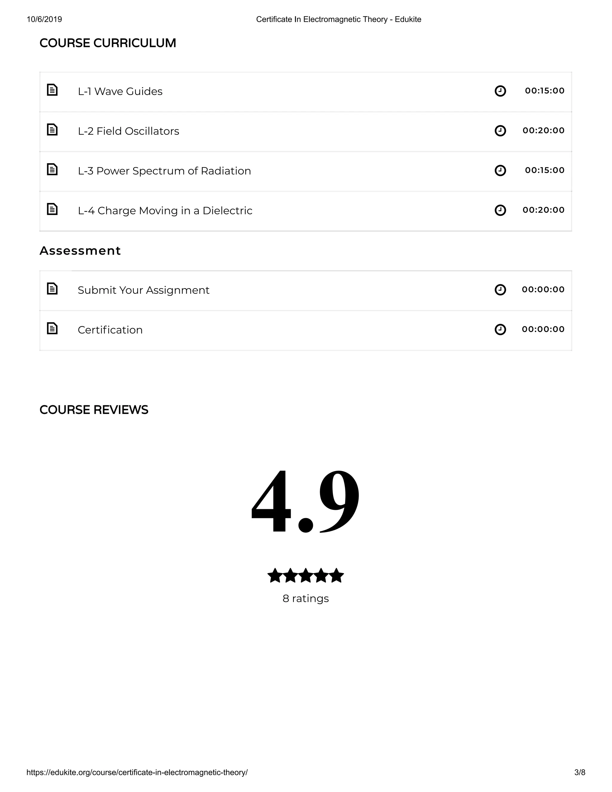 Certificate In Electromagnetic Theory - Edukite | PDF