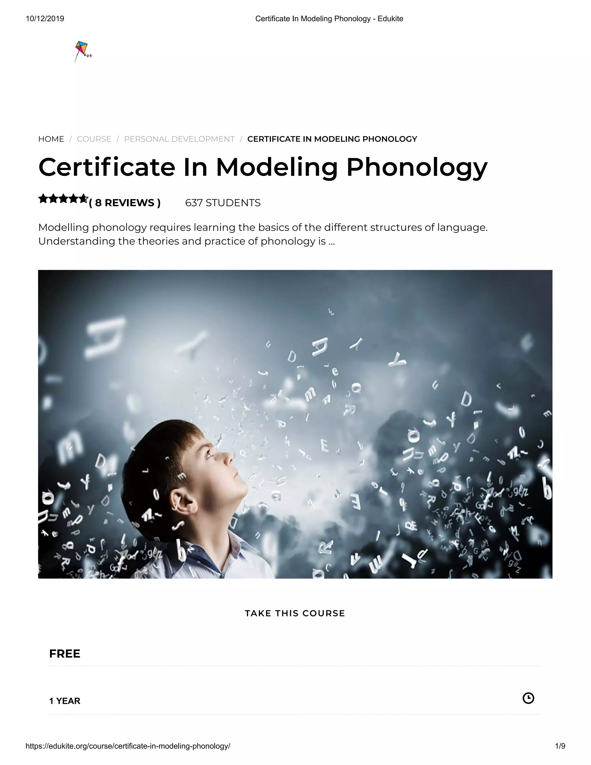 Certificate In Modeling Phonology - Edukite | PDF