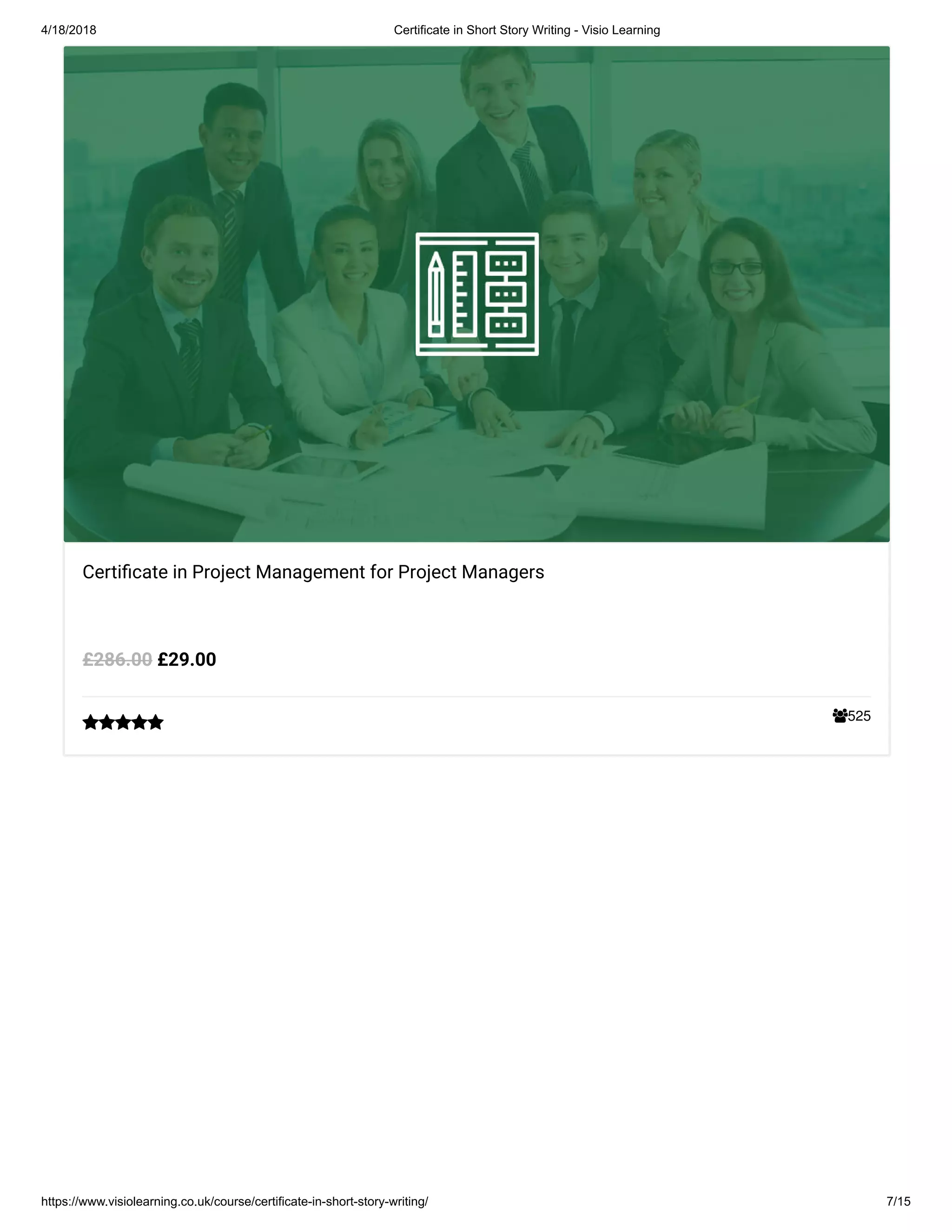 Certificate in short story writing visio learning | PDF