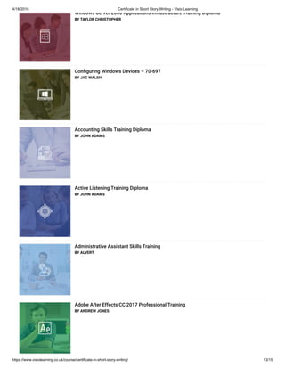 Certificate in short story writing visio learning | PDF