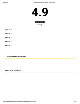 Certificate in short story writing visio learning | PDF