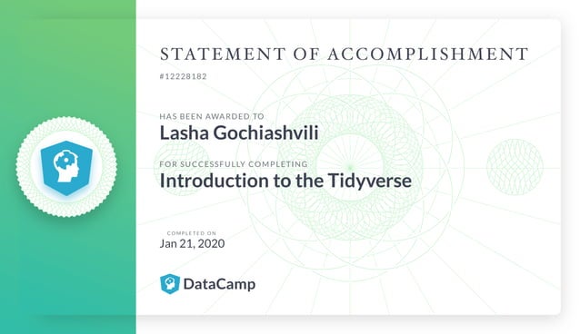 Certificate Introduction to the Tidyverse | PDF