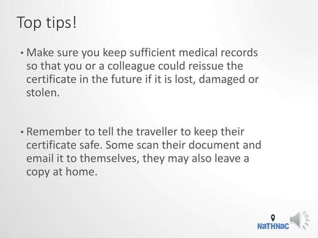 NaTHNaC education- how to complete ICVPs for health professionals | PPT