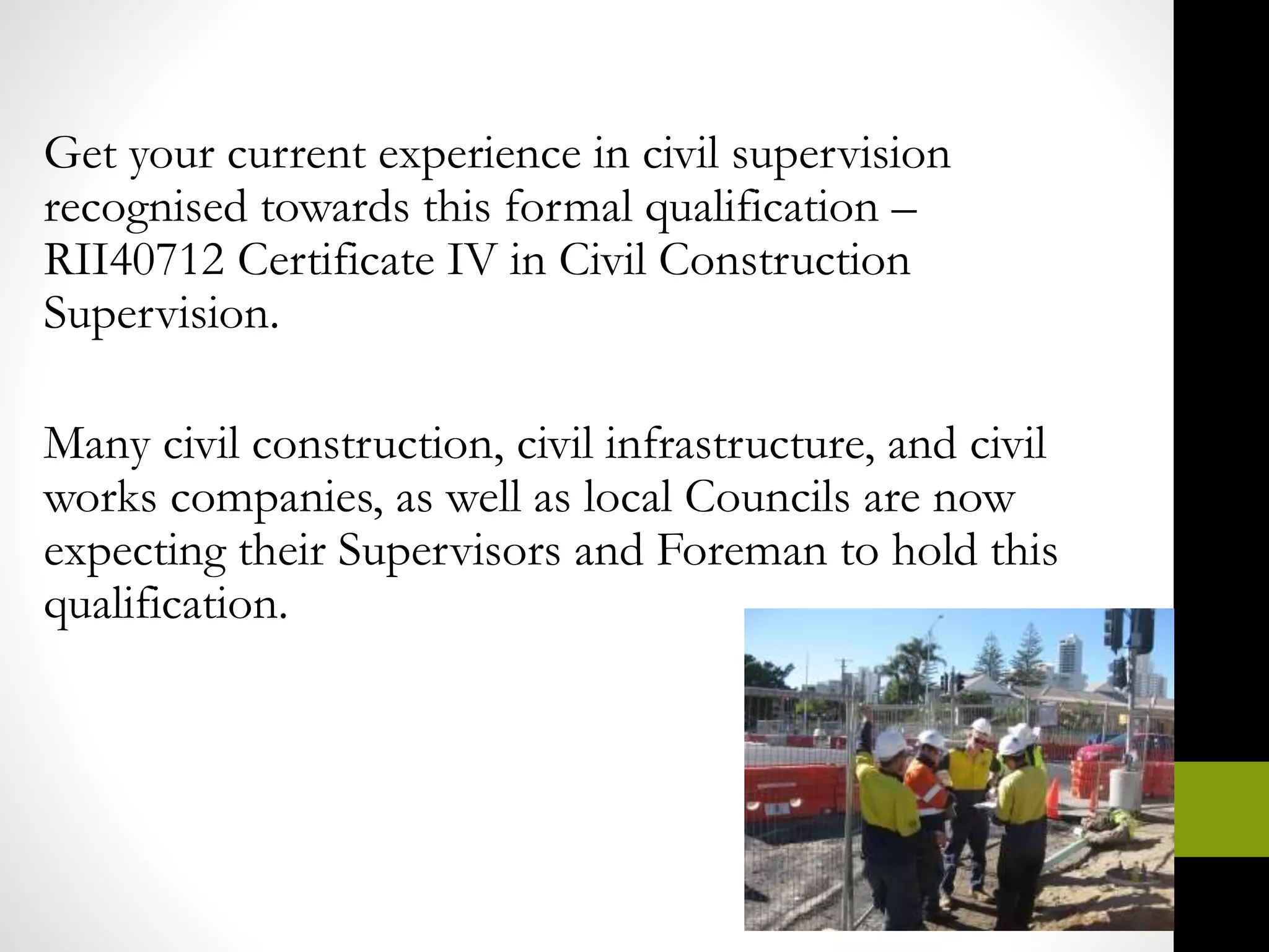 Certificate IV in Civil Construction Supervision | PPTX