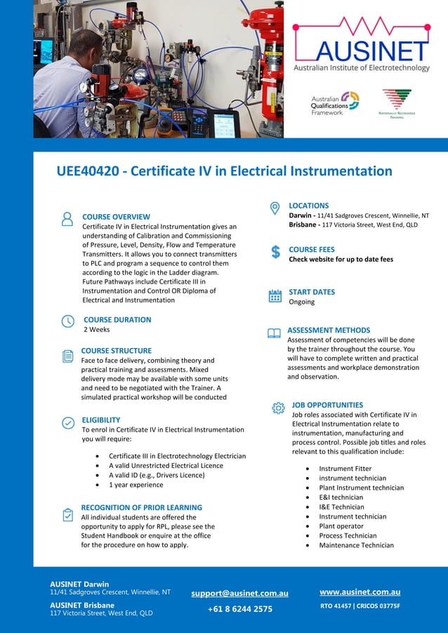 Certificate IV In Electrical Instrumentation | PDF