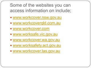 Certificate iv in frontline management – workplace safety legislation | PPT