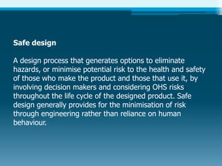 Certificate IV OHS - Glossary of Common OHS Terms | PPT