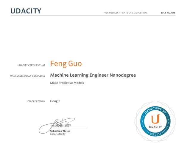 Machine Learning Engineer Nanodegree | PPT
