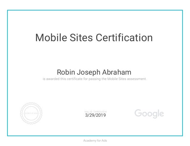 Mobile Sites Certification - Google | PDF