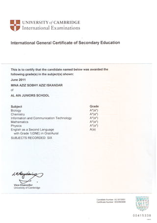 Ordinary Level Certificate | PDF