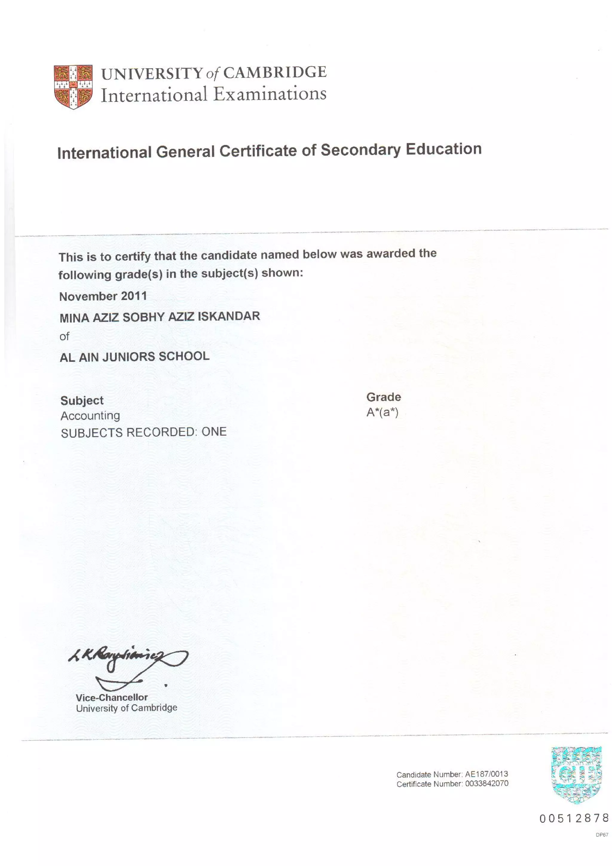 Ordinary Level Certificate | PDF
