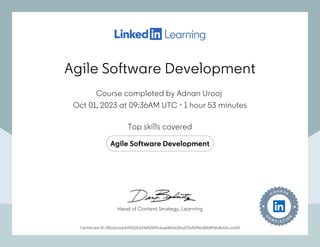Agile Software Development Certification | PDF