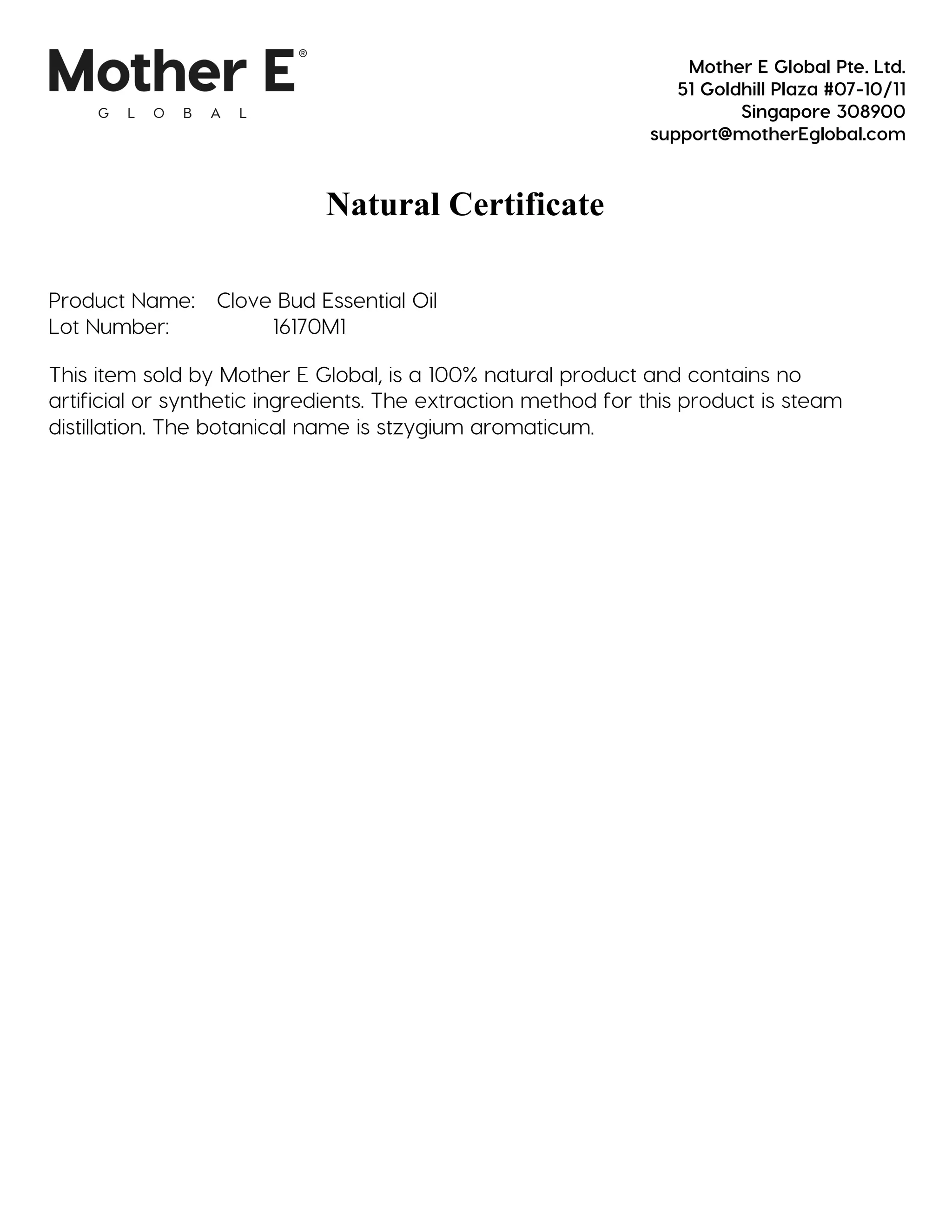 Certificate of Analysis Clove Bud | PDF