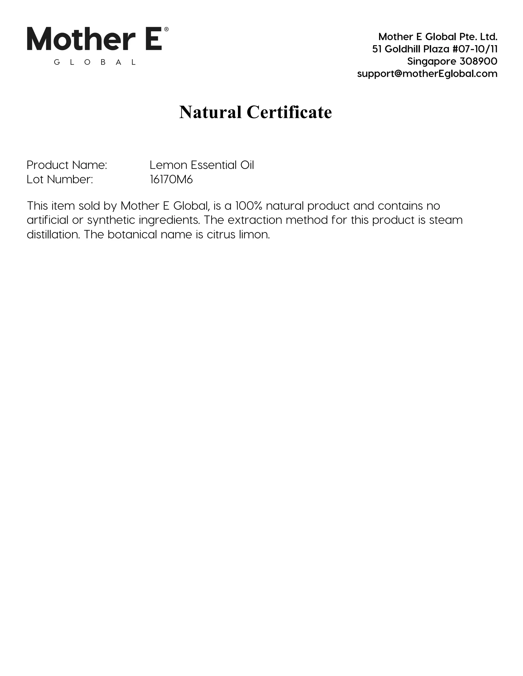 Certificate of Analysis Lemon | PDF