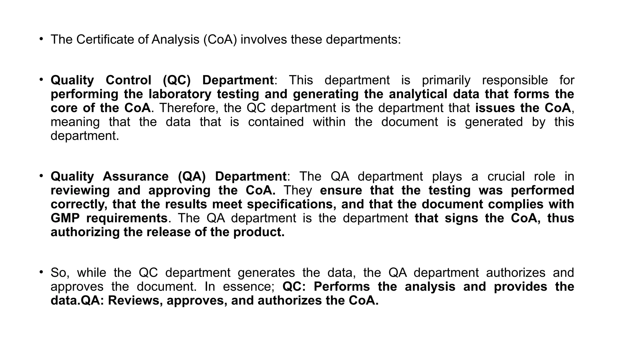 Certificate of Analysis- Ensuring Quality, Safety & compliance | PPTX