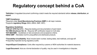 Certificate of Analysis- Ensuring Quality, Safety & compliance | PPTX