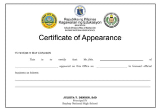 Certificate of Appearance Sample.pptx