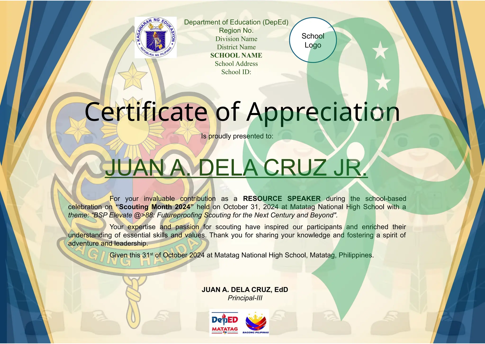 CERTIFICATE OF APPRECIATION FOR BSP AND GSP | PPTX