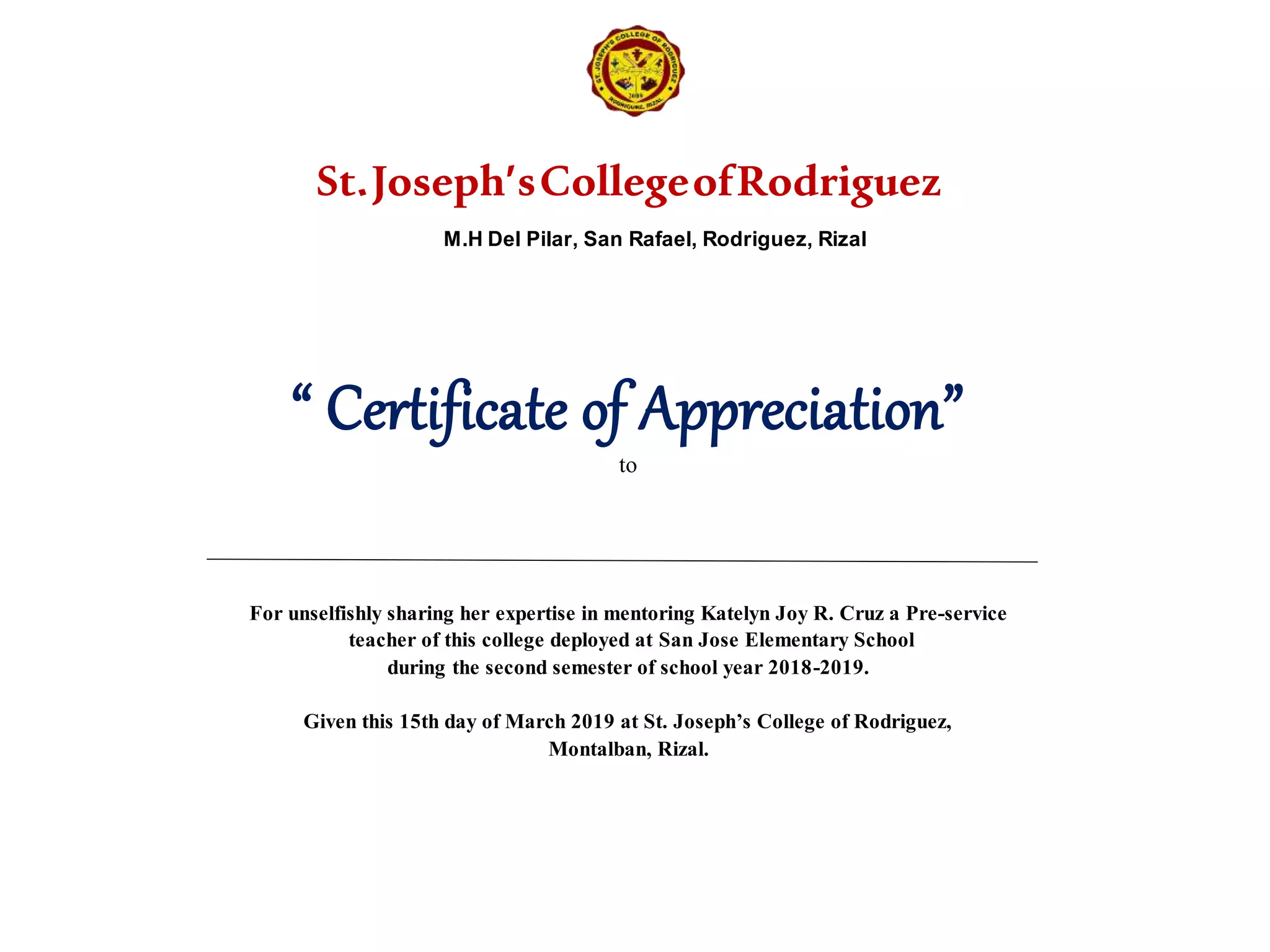 CERTIFICATE OF APPRECIATION CRITIC TEACHER | DOCX