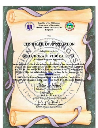 Certificate of appreciation, with signature, to print | DOCX
