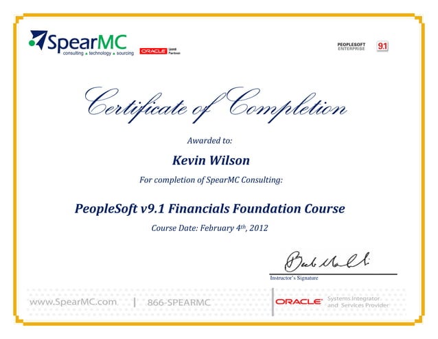 PS Financials - Certificate Of Completion | PPT