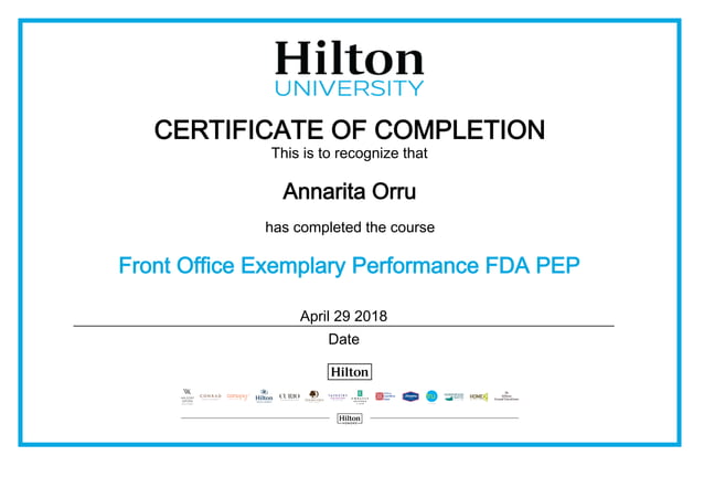 Front Office Exemplary Performance FDA PEP | PPT