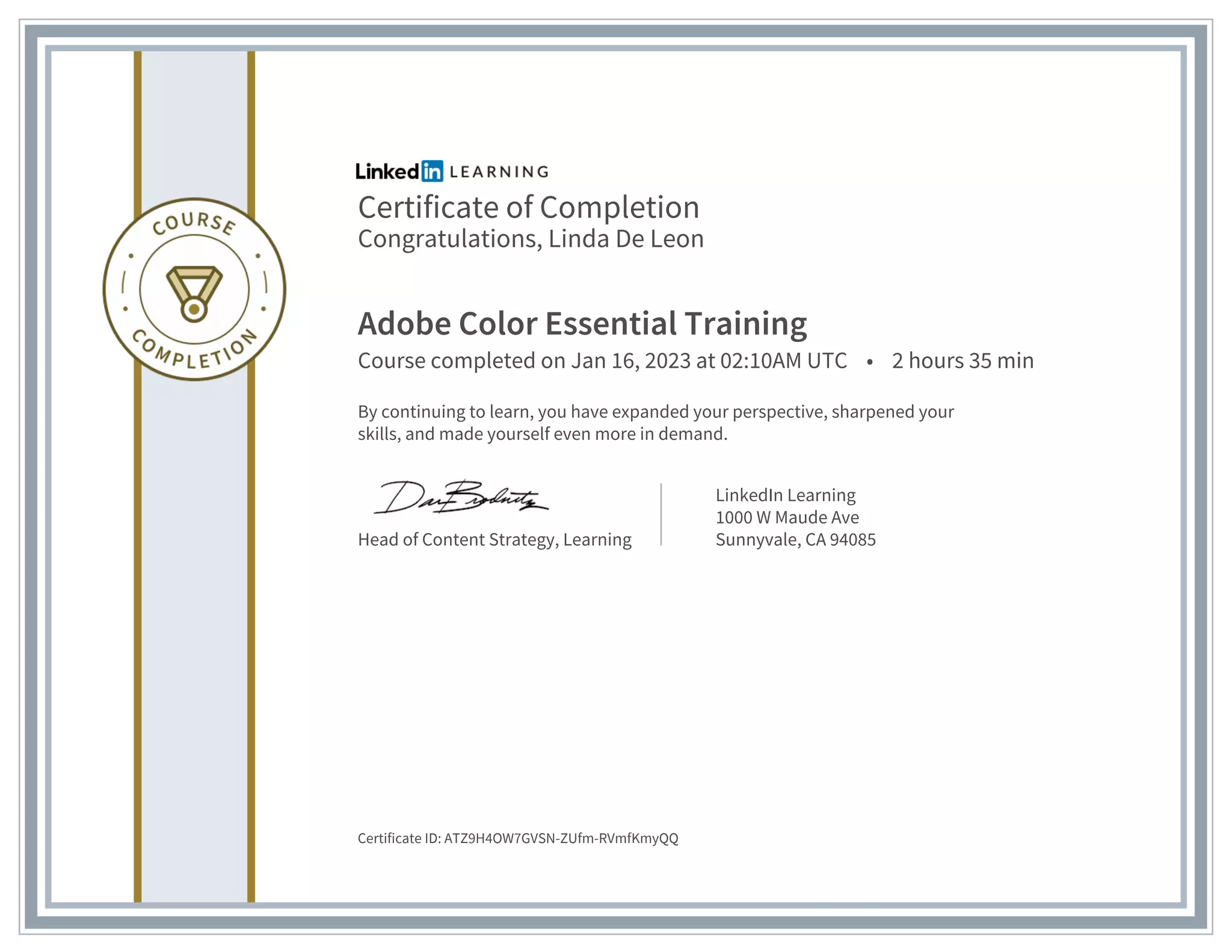 CertificateOfCompletion_Adobe Color Essential Training.pdf