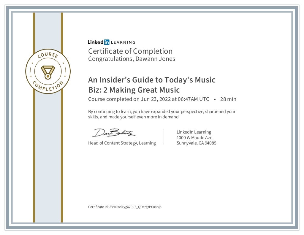 CertificateOfCompletion_An Insiders Guide to Todays Music Biz 2 Making ...