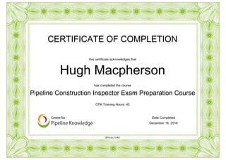 Certificate of completion api 1169 | PDF