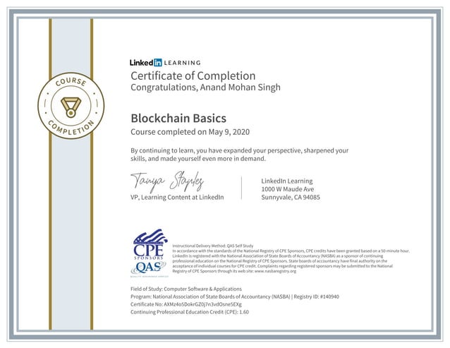 Certificate of Completion Blockchain Basics | PPT Certificate of Completion Blockchain Basics | PPT