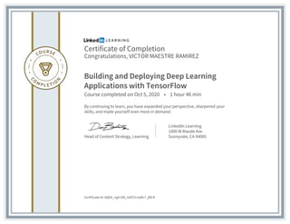 Certificate for Building and Deploying Deep Learning Applications with ...
