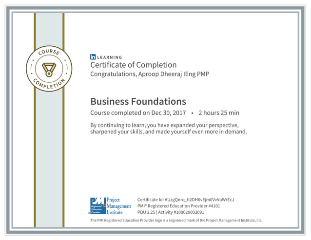Certificate ofcompletion businessfoundations | PPT