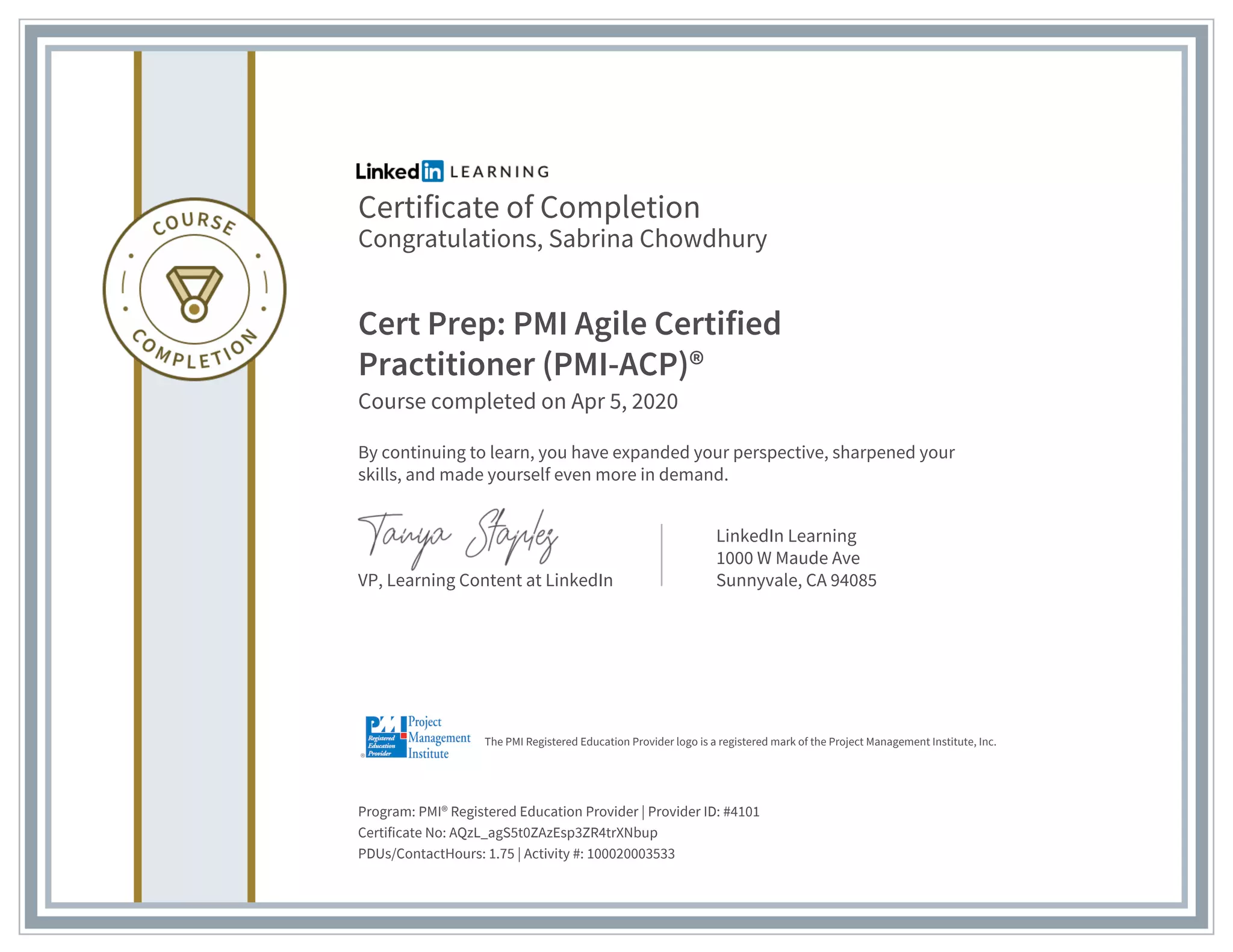 Cert Prep: PMI Agile Certified Practitioner (PMI-ACP)® | PPT