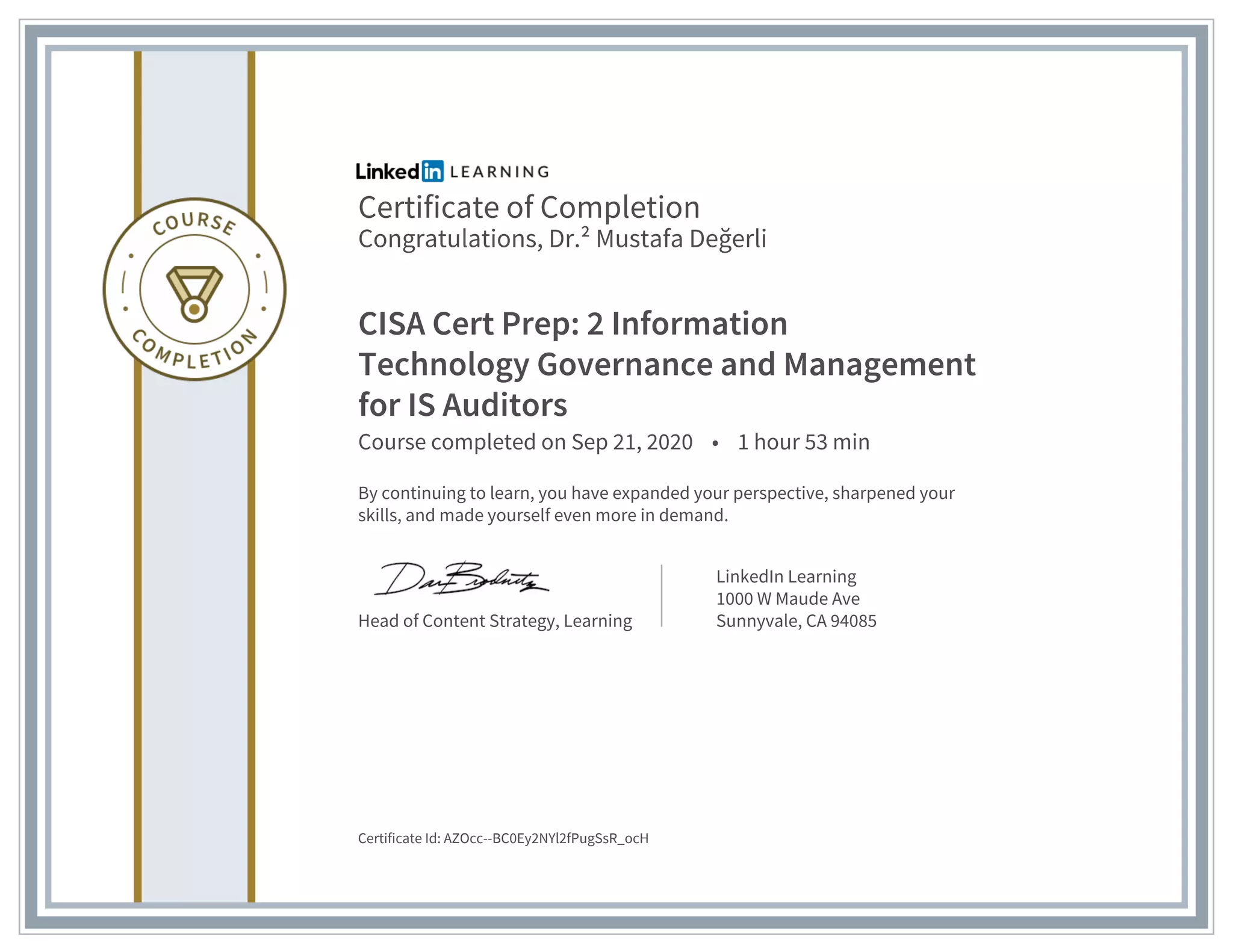 CISA Cert: Information Technology Governance and Management for IS ...