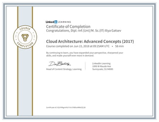Iliya Gatsev - Cloud Architecture Advanced Concepts 2017 ( Year 2018 ) | PPT