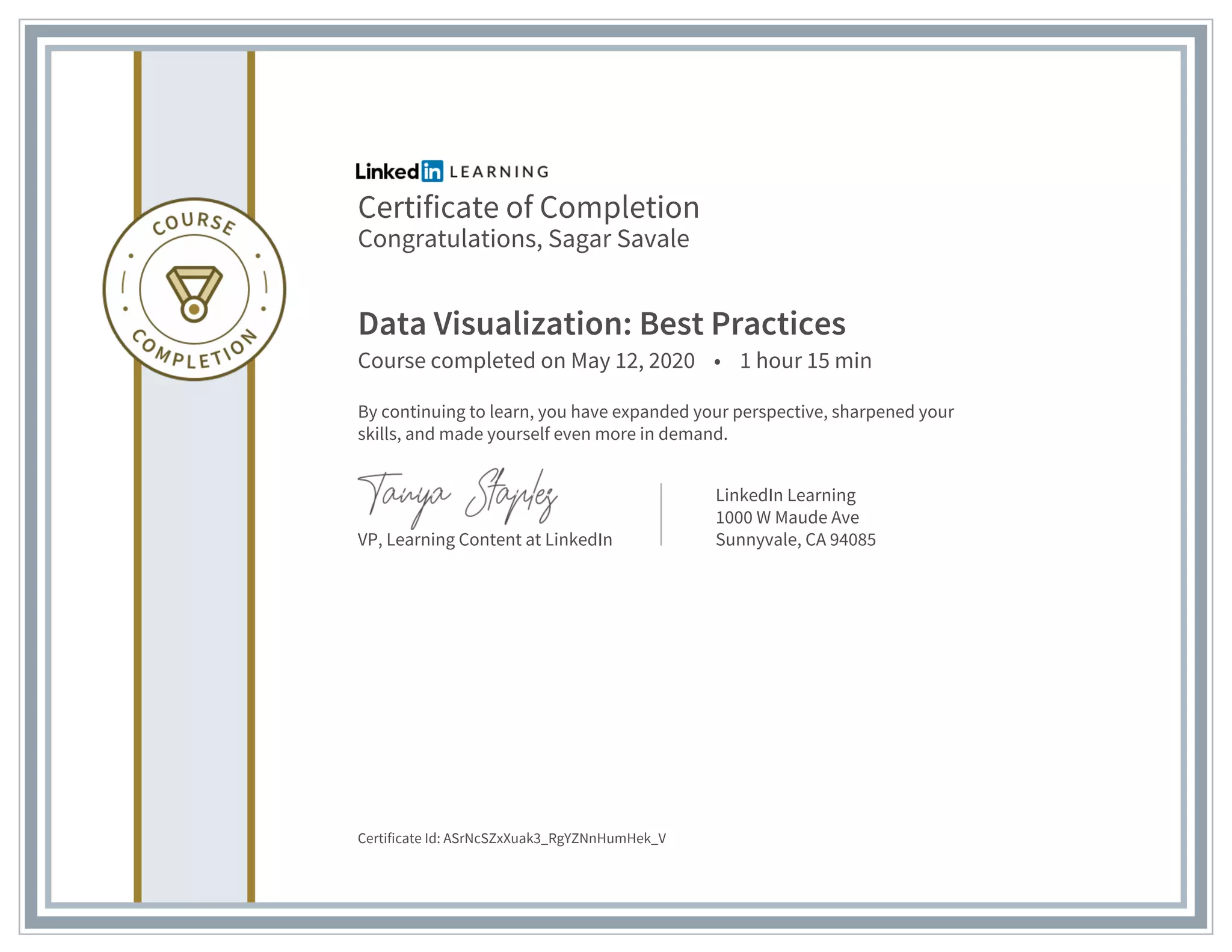 Certificate of completion data visualization_ best practices | PPT