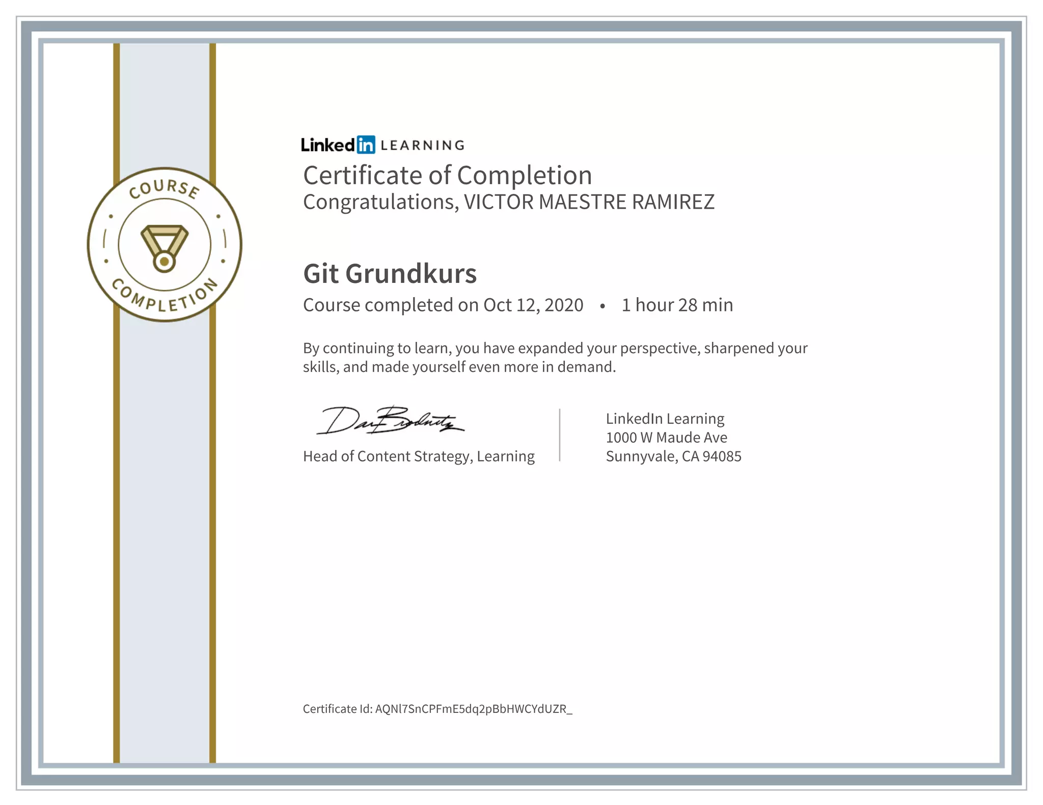 Certificate for Git Grundkurs | PPT