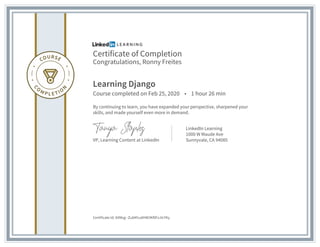 Certificate ofcompletion learning django | PDF