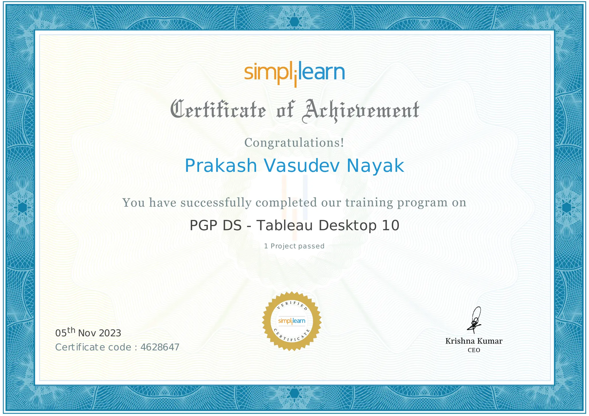 Certificate Of Completion – PG DS - Tableau Training – Certificate Code# 4628647.pdf